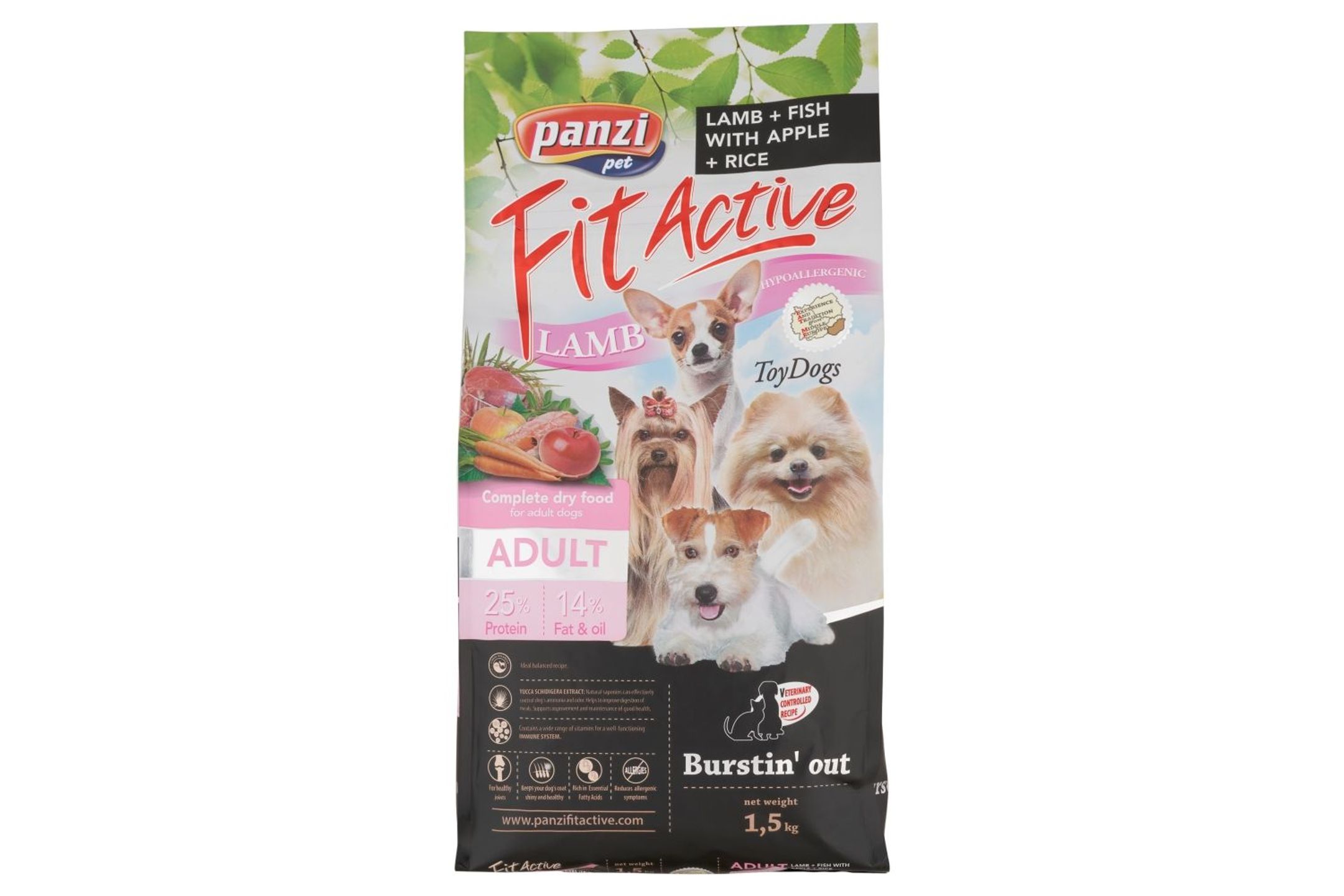 Panzi Fit Active Hypoallergenic Toy Dogs bárány + alma szárazeledel ...